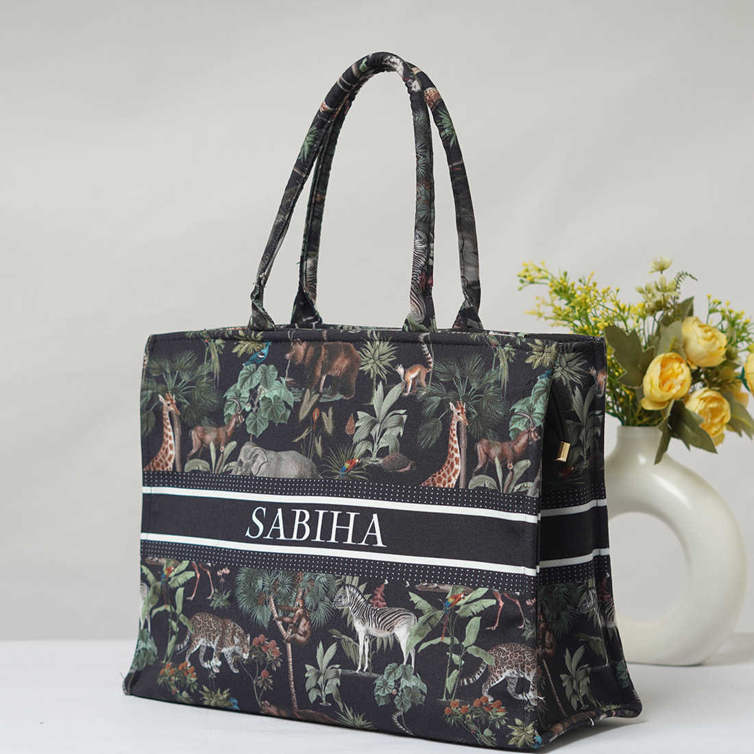 Customized Jungle Theme Box Tote Bag - Crazy Corner – Uncommongifts.in