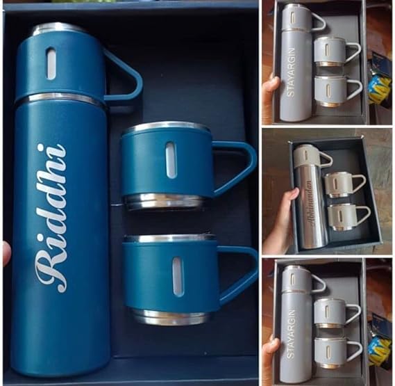 Customize Vacuum Flask Set Water Bottle - Blue