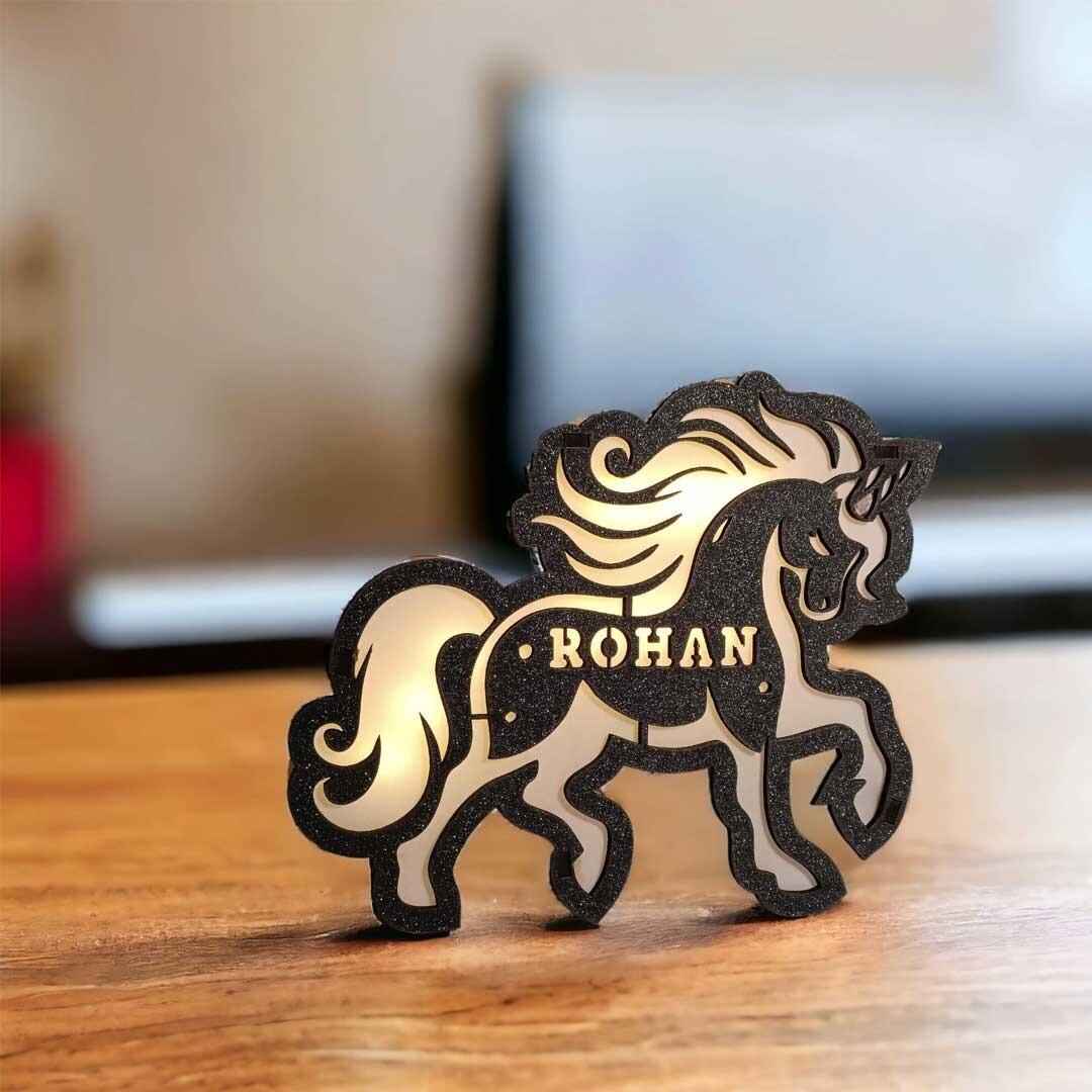 Customized Wooden Unicorn LED Table Lamp