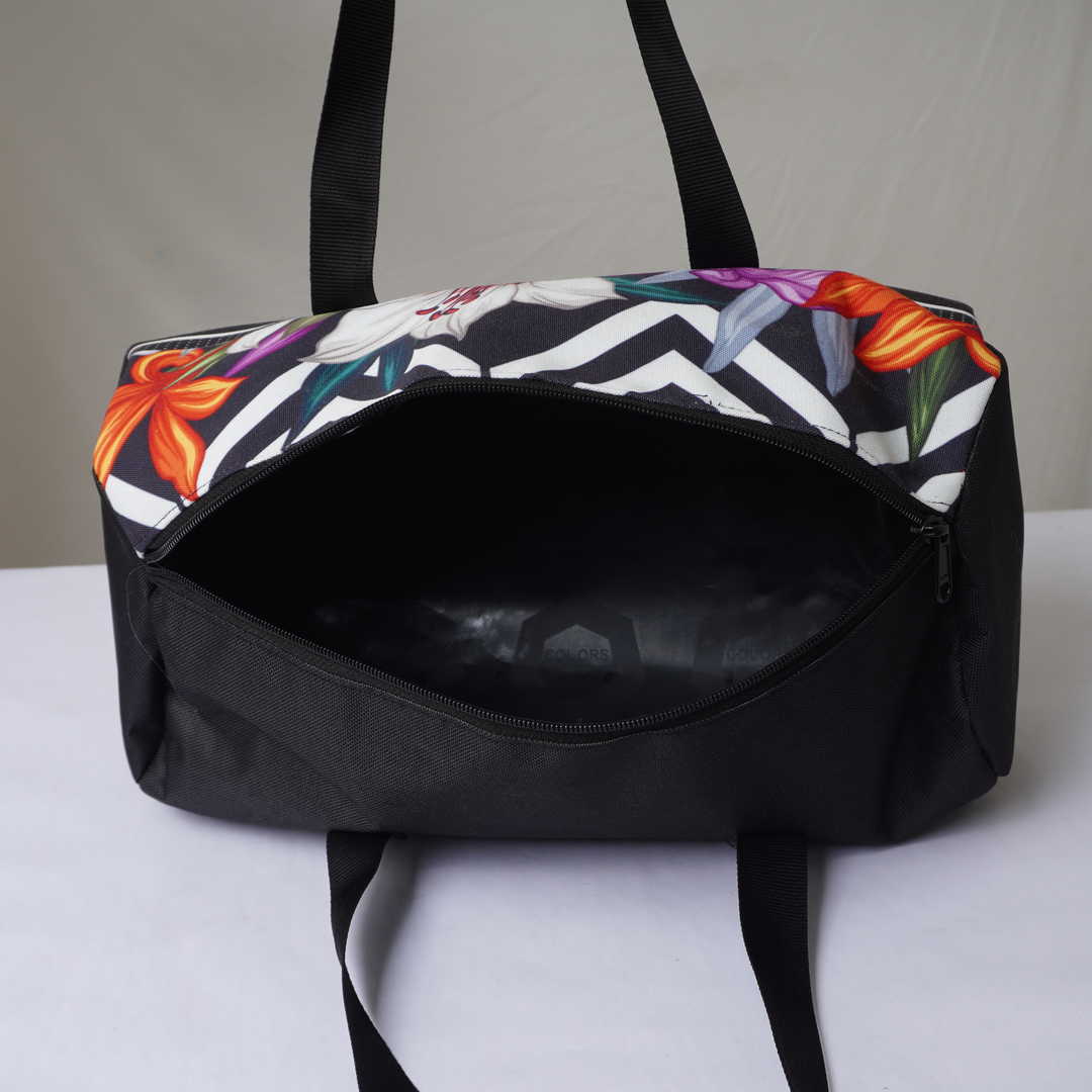 Personalised Floral Kids Duffle Bag & Box Pouch Gift Combo