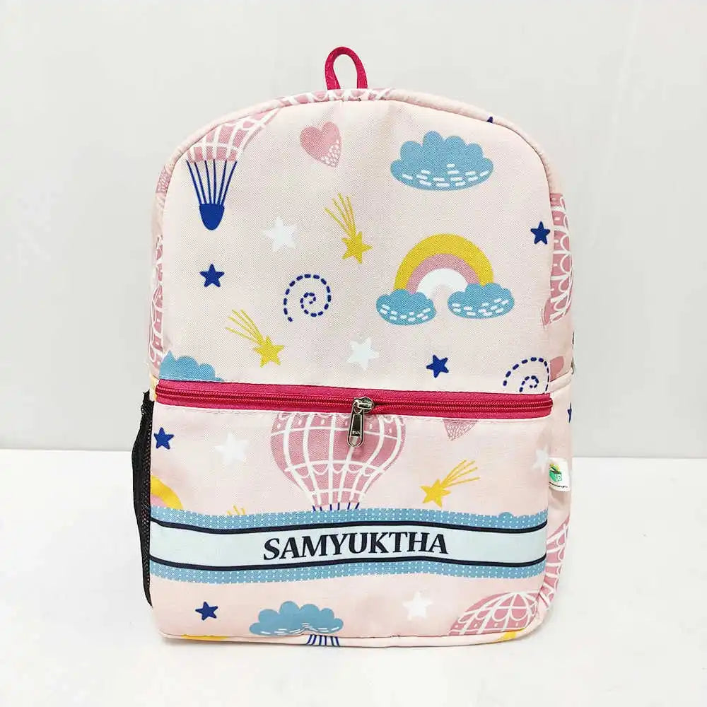 Personalised Air Balloon Printed Kids Backpack