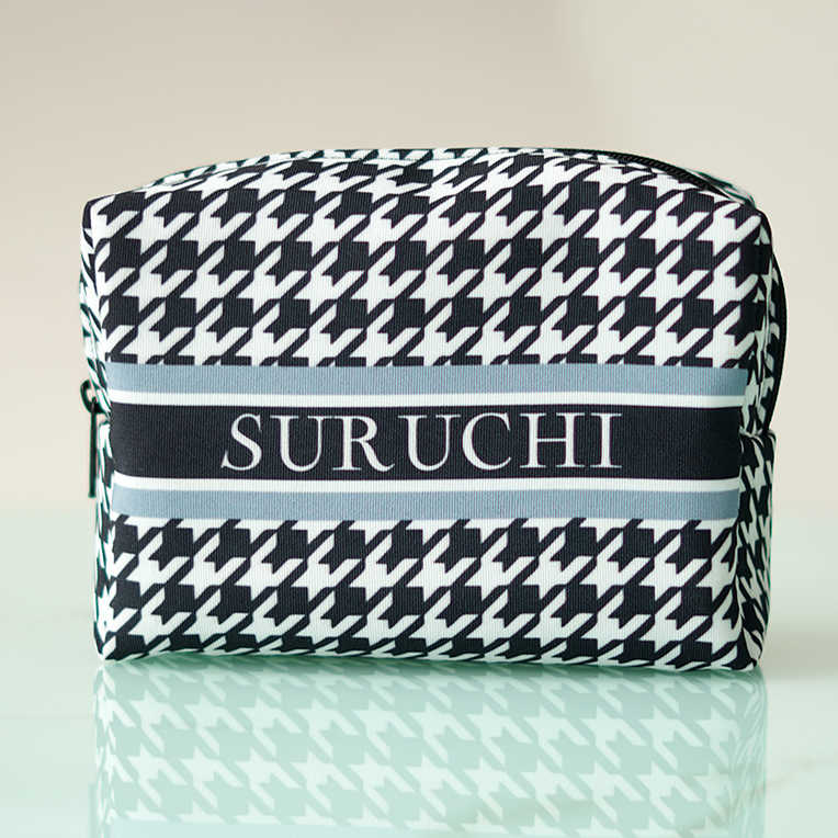 Personalised Black & White Box Pouch