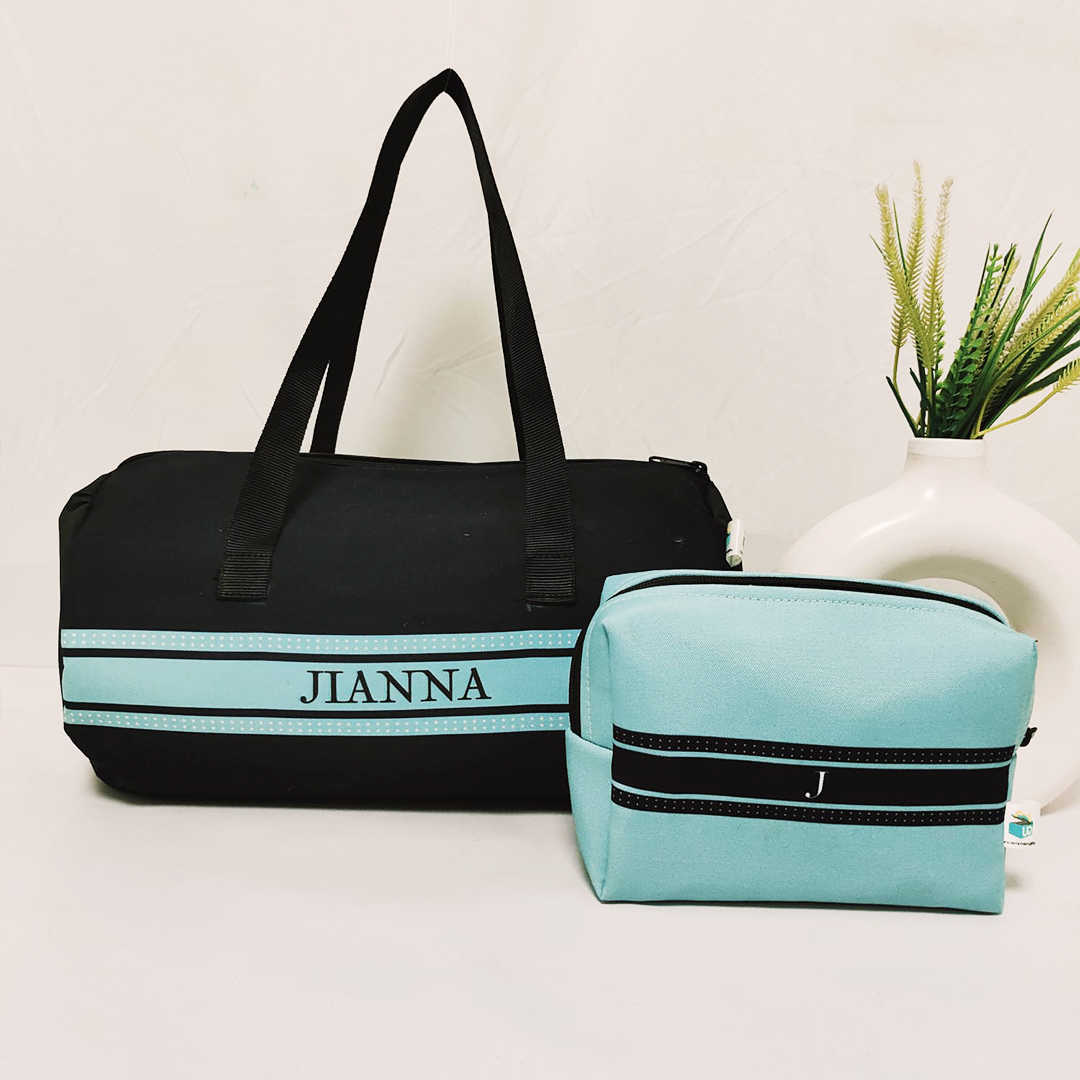 Personalised Duffle Bag & Box Pouch Kids Gift Combo