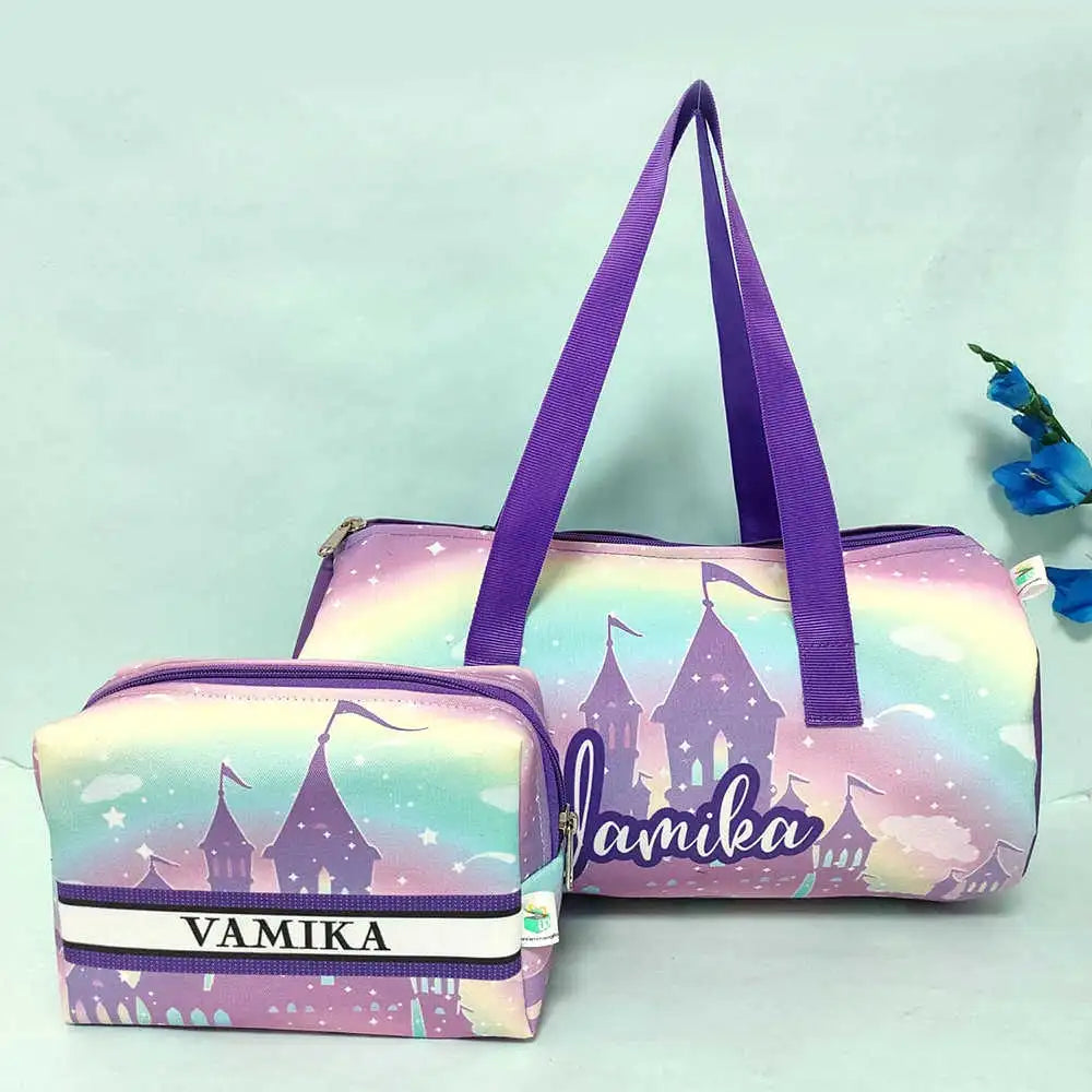 Personalized Duffle Bag with Box Pouch Combo for Kids