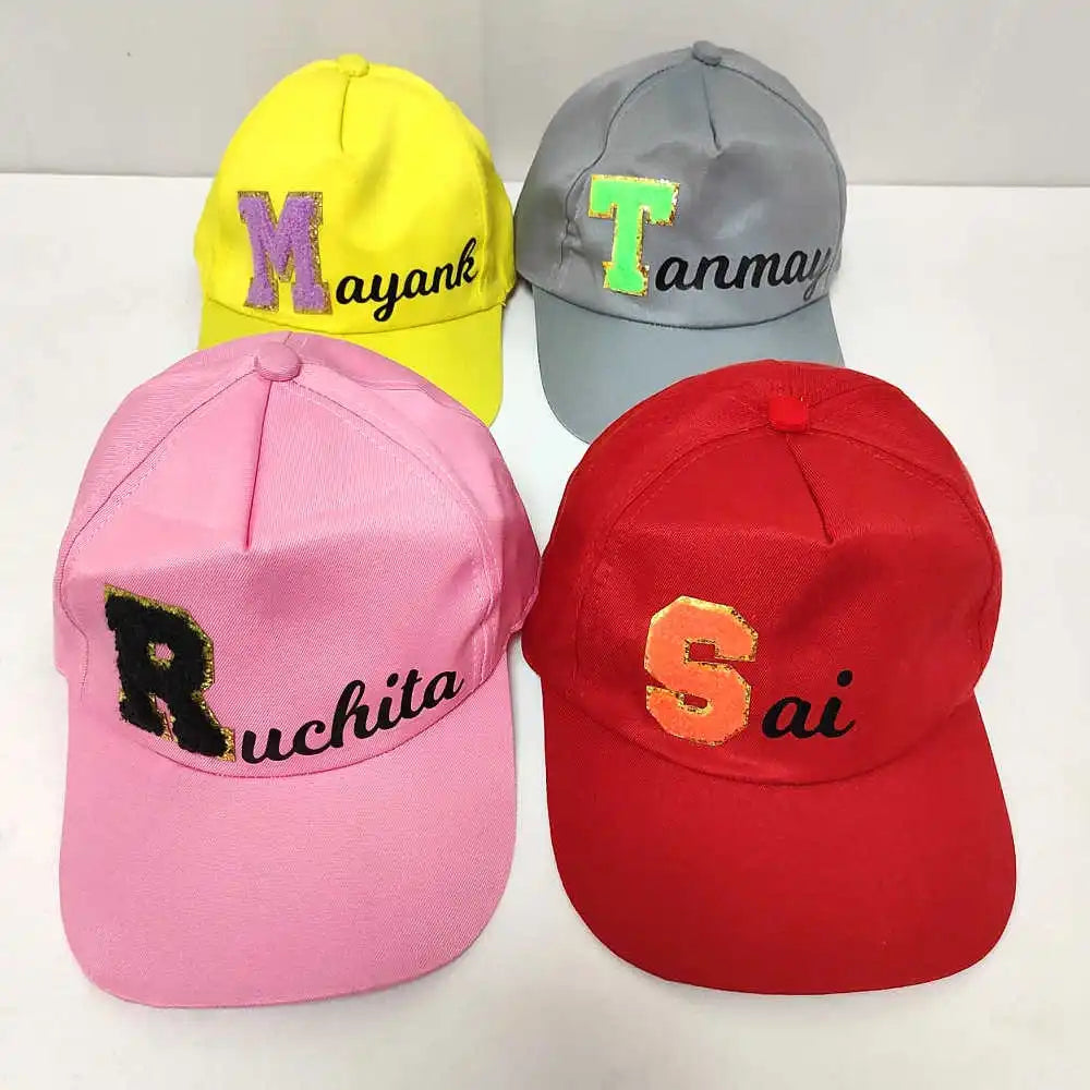 Personalized Kids Caps With Name and Initial Letter