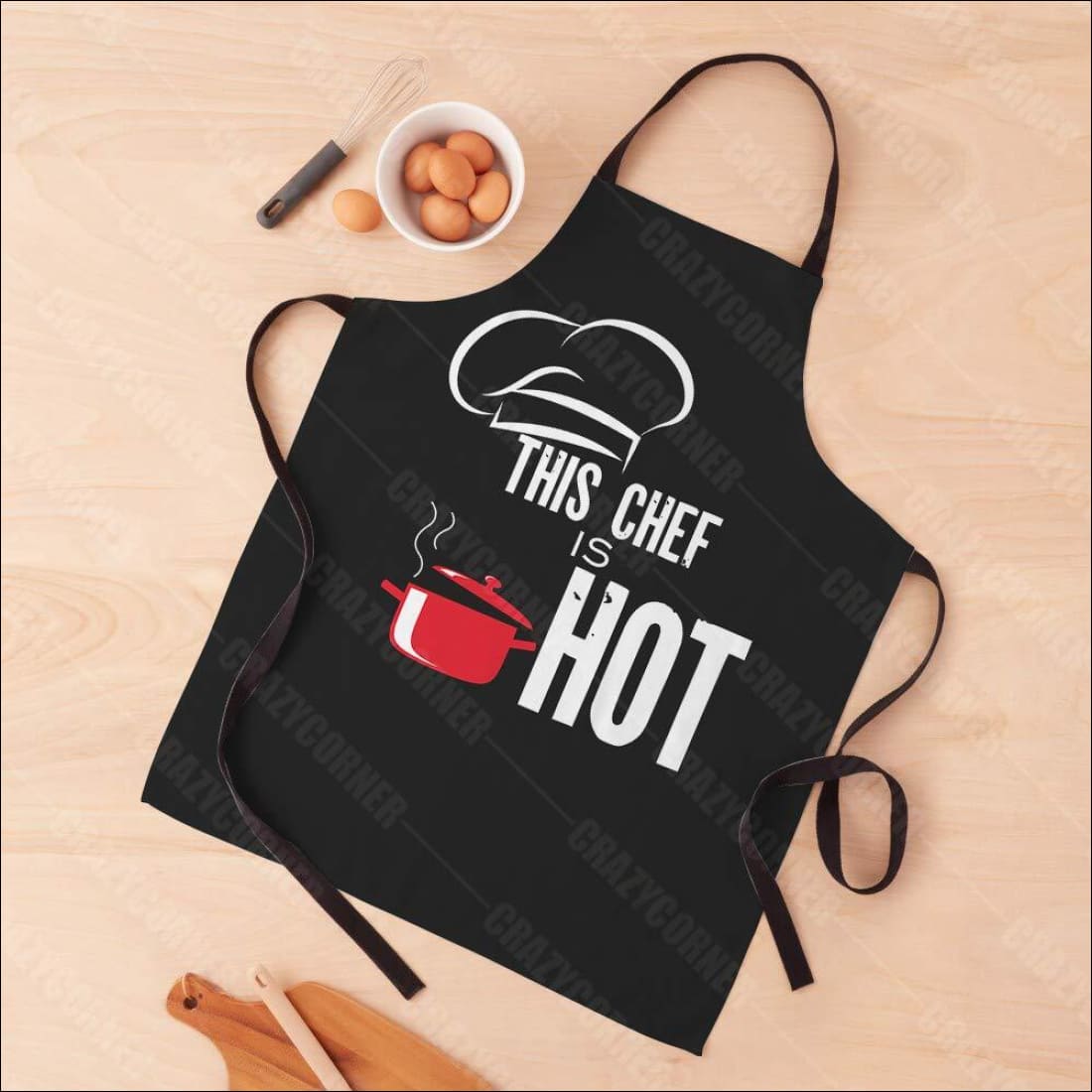 Crazy corner this chef is hot printed canvas cotton kitchen apron